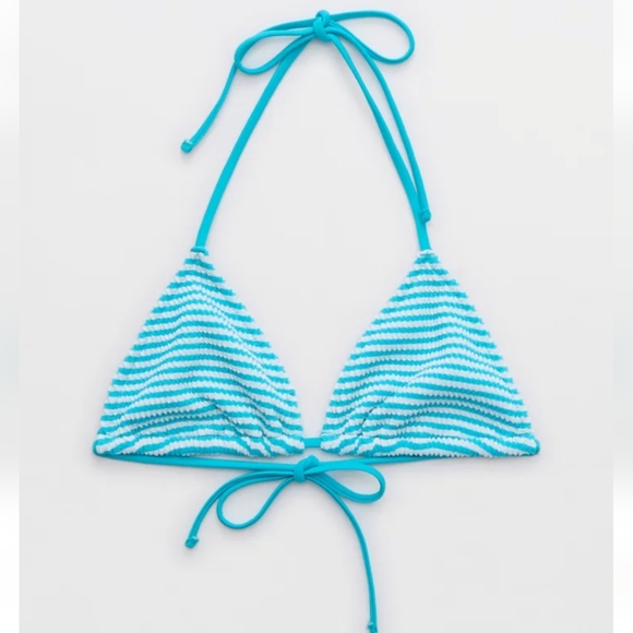 aerie | Swim | Nwt Aerie Crinkle Stripe String Triangle Bikini Top ...